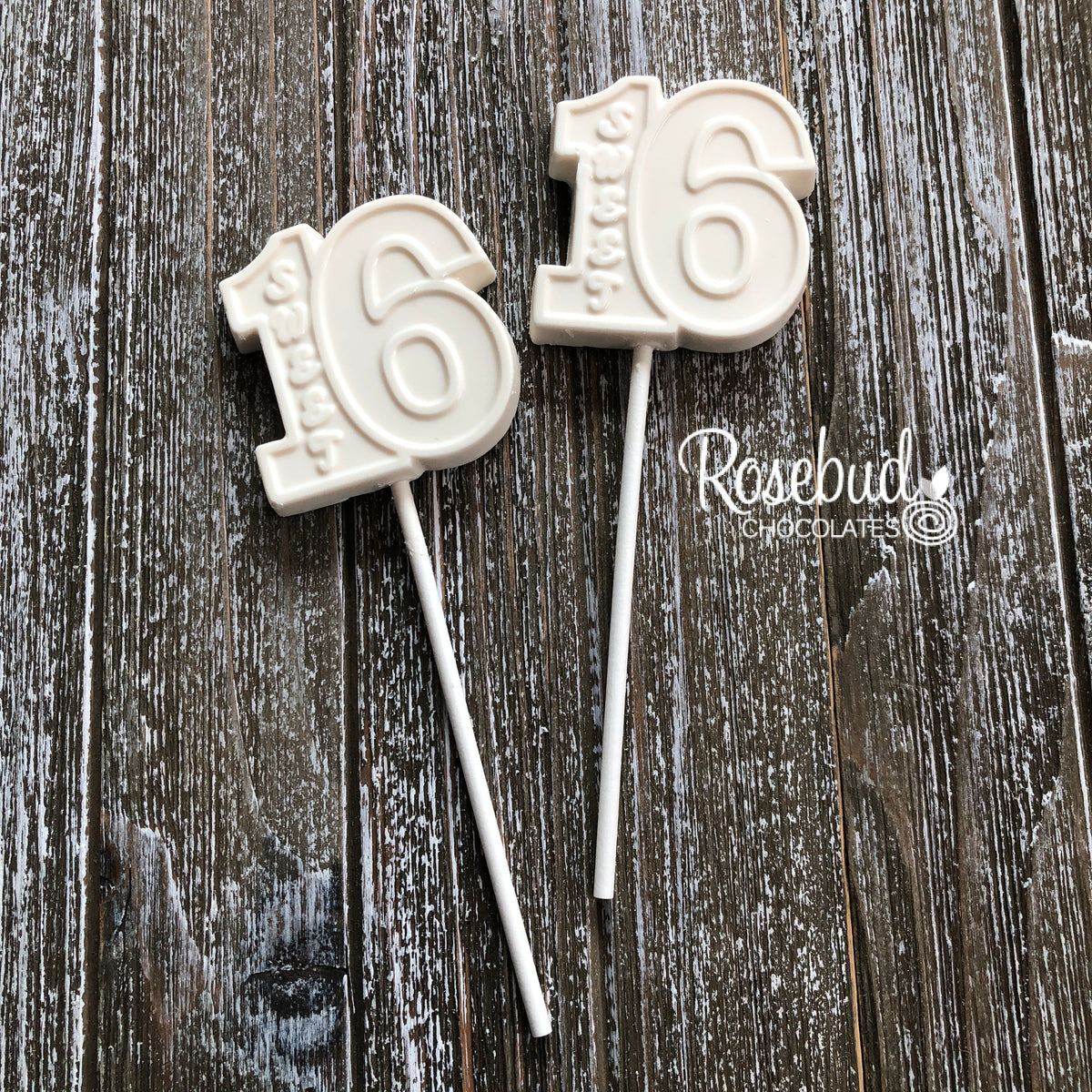 12 SWEET Sixteen #16 Chocolate Lollipops 16th Birthday Party Favors ...