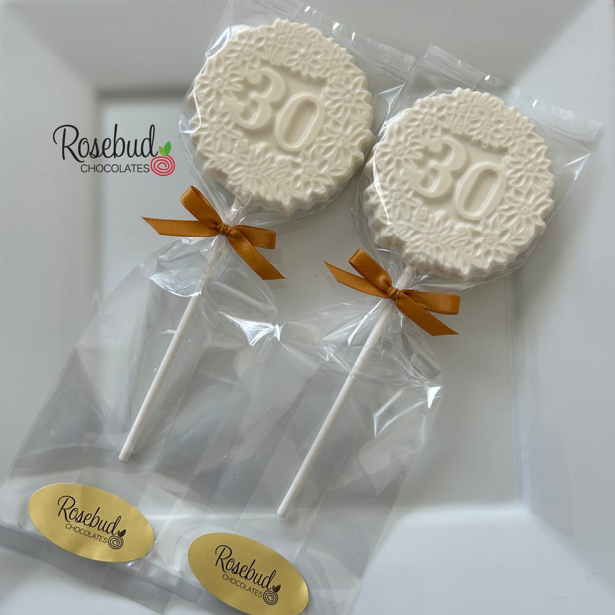 12 NUMBER THIRTY #30 Chocolate Decorative Floral Candy Party Favors 30 ...