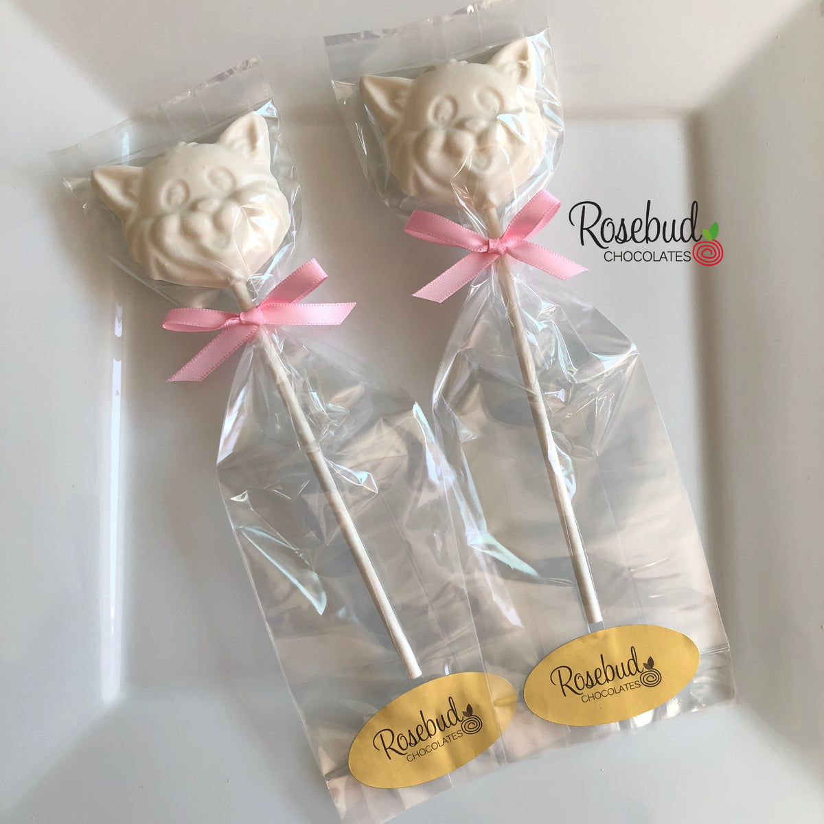 12 Kitty CAT Chocolate Lollipops Candy Party Favors – Rosebud Chocolates