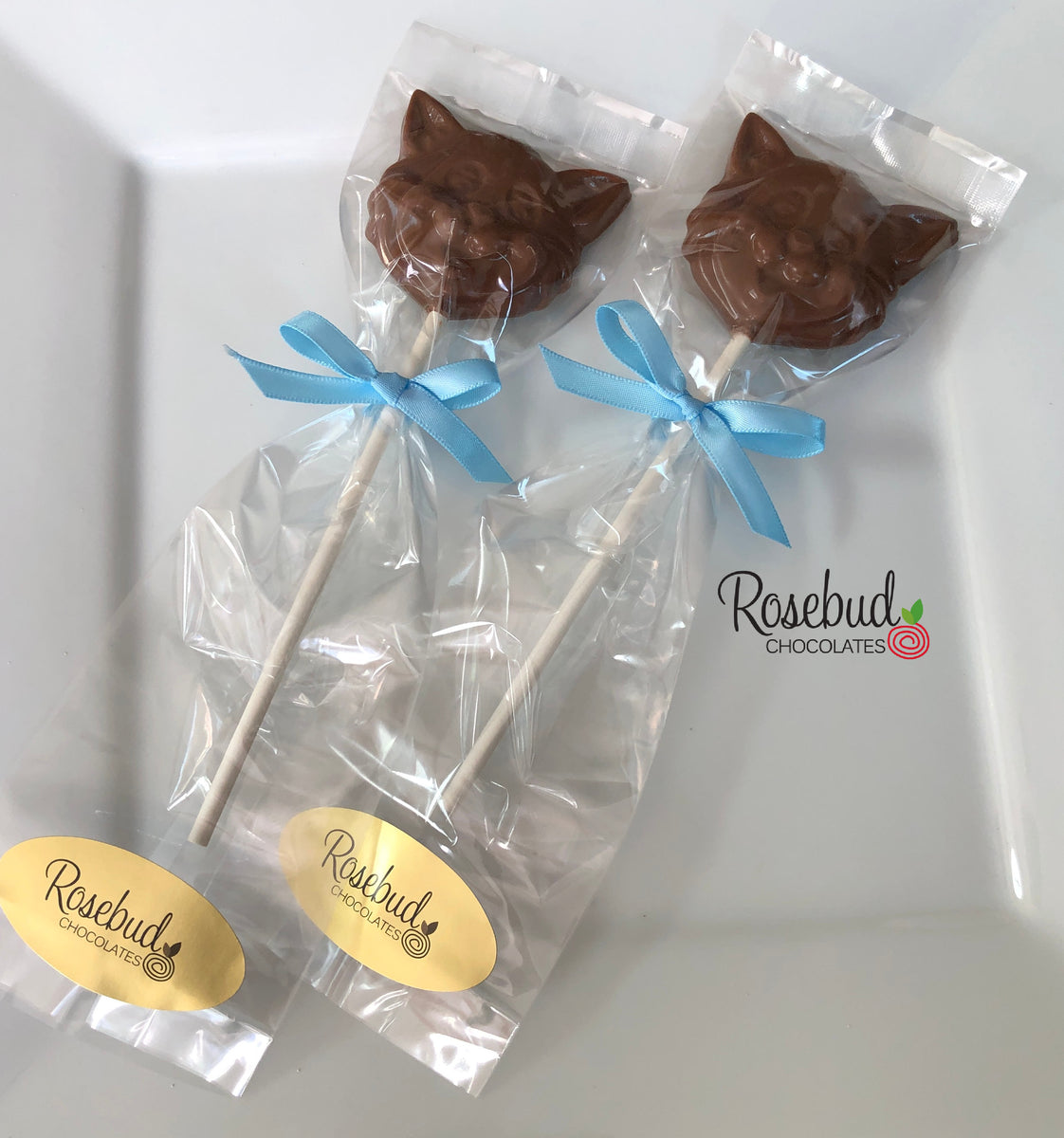 12 Kitty CAT Chocolate Lollipops Candy Party Favors – Rosebud Chocolates