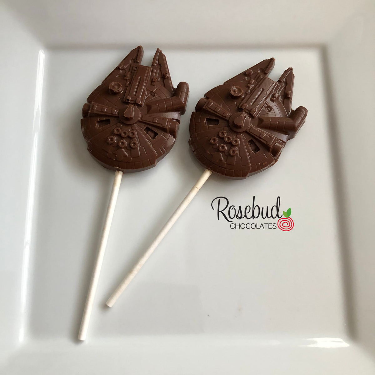 10 Millennium Falcon Chocolate Lollipop Candy Party Favors – Rosebud ...