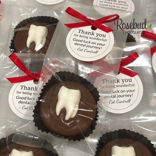 12 TOOTH Chocolate Covered Oreo Cookie Party Favors Personalized Tags ...