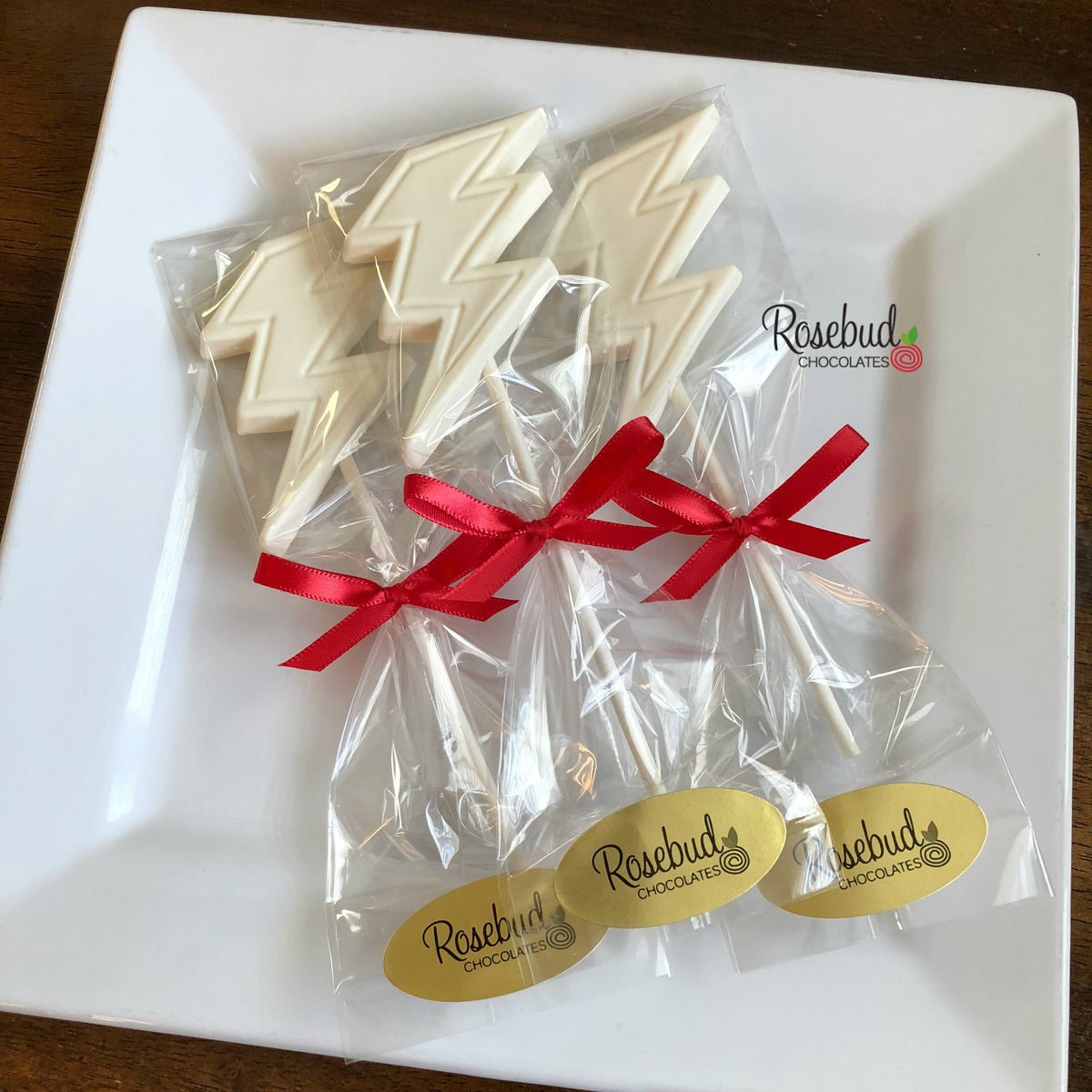 12 LIGHTNING BOLT Chocolate Lollipops Candy Birthday Party Favors ...