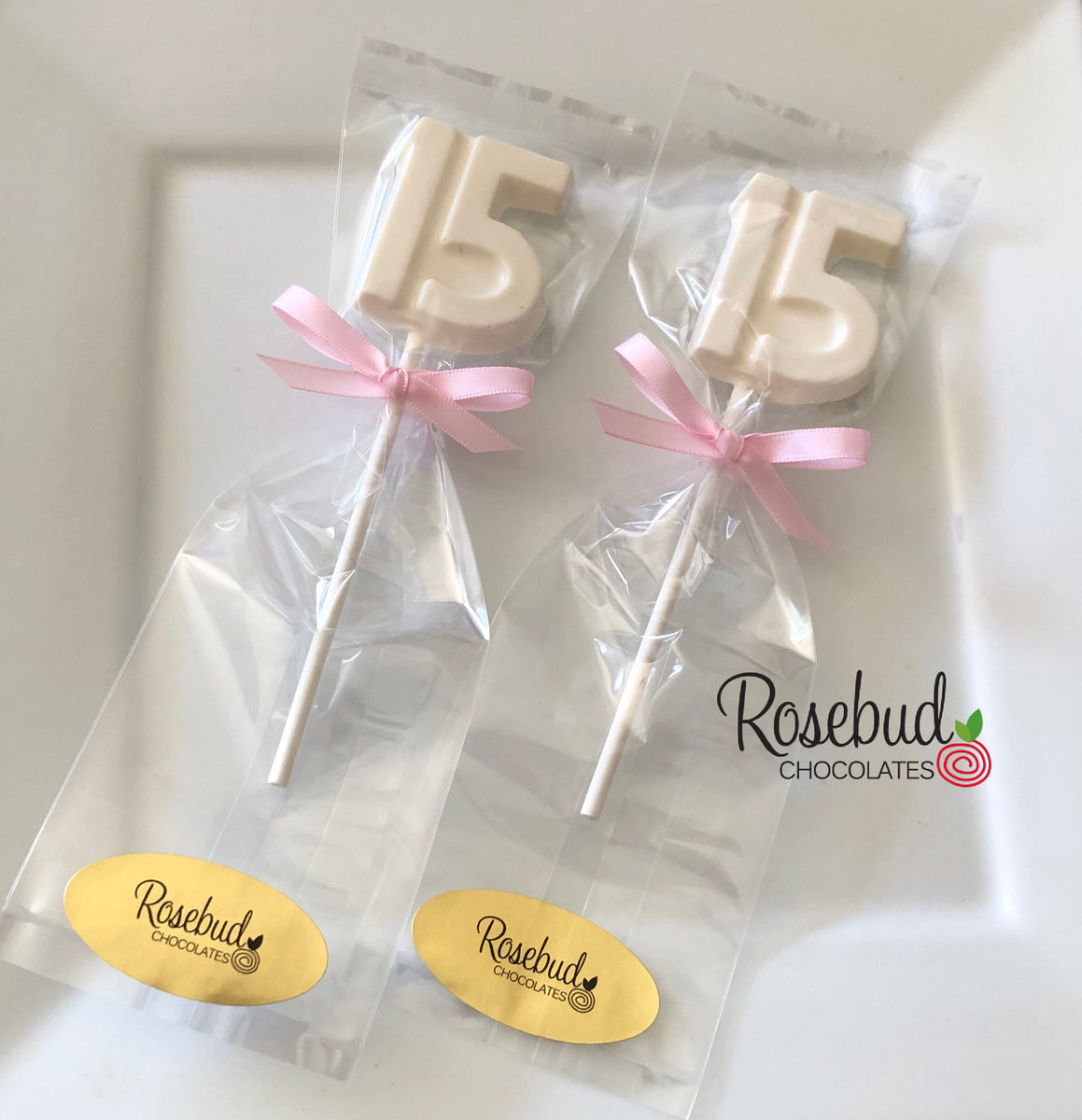 12 Number FIFTEEN #15 Chocolate Lollipops 15th Birthday Party Favors ...