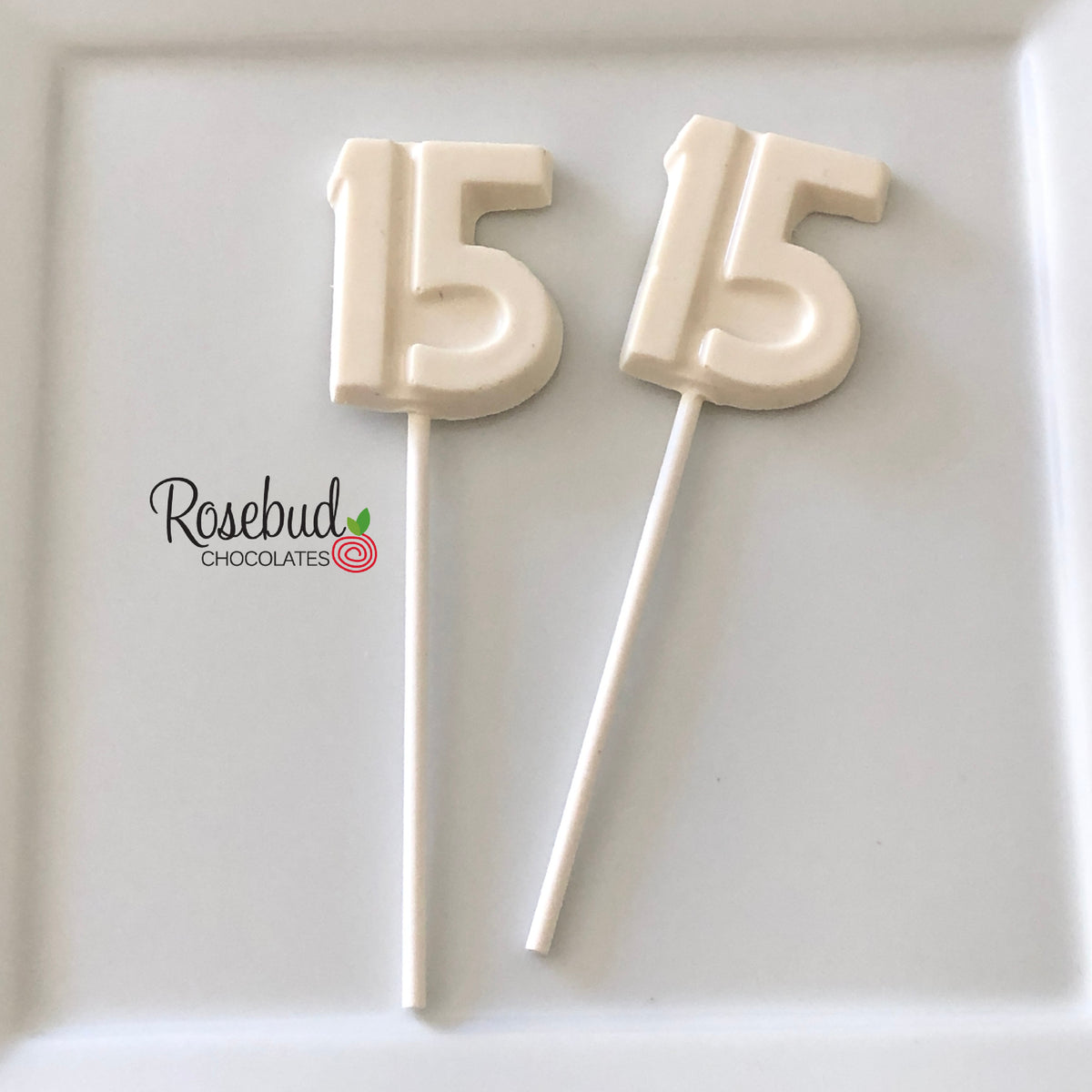 12 Number FIFTEEN #15 Chocolate Lollipops 15th Birthday Party Favors ...