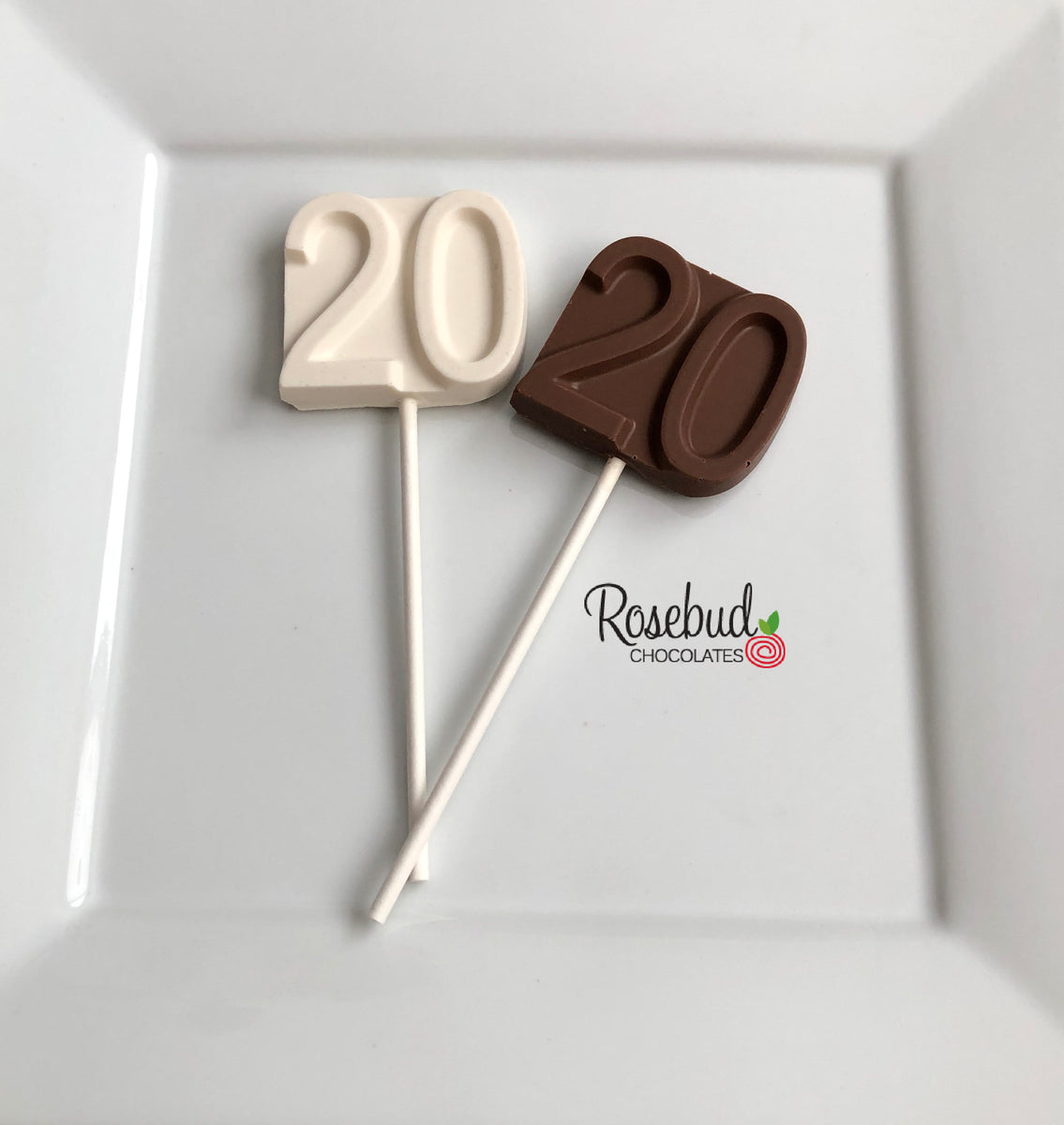 12 NUMBER TWENTY #20 Chocolate Lollipop Candy Party Favors 20th Birthd ...