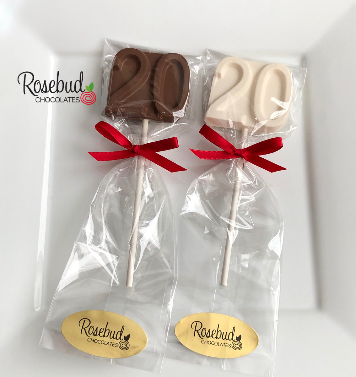 12 NUMBER TWENTY #20 Chocolate Lollipop Candy Party Favors 20th Birthd ...