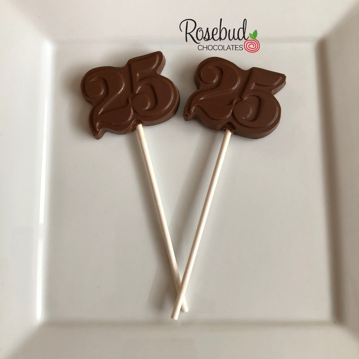 12 NUMBER TWENTY-FIVE #25 Chocolate Lollipop Birthday Party Favors ...