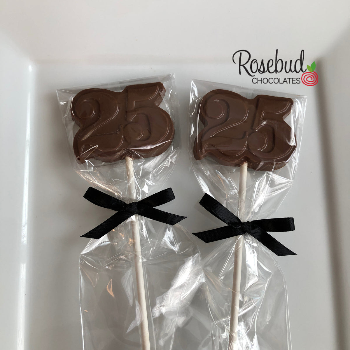 12 NUMBER TWENTY-FIVE #25 Chocolate Lollipop Birthday Party Favors ...