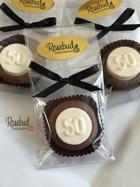 12 NUMBER FIFTY #50 Chocolate Covered Oreo Cookie Candy Party Favors 5 ...