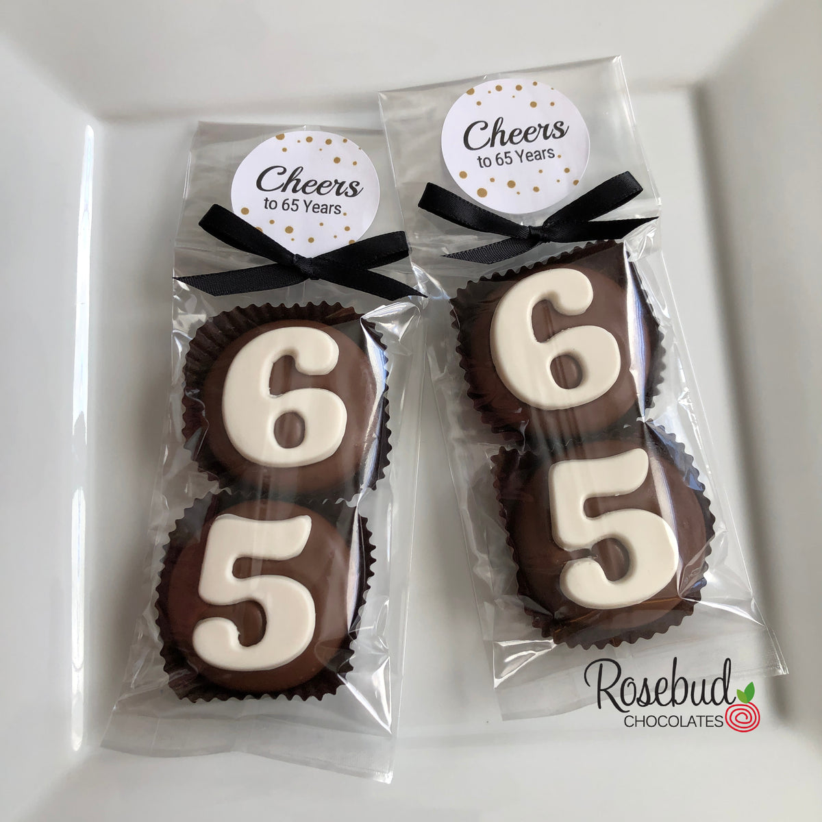 8 Sets #65 Chocolate Covered Oreo Cookies CHEERS to 65 Years LABEL 65t ...