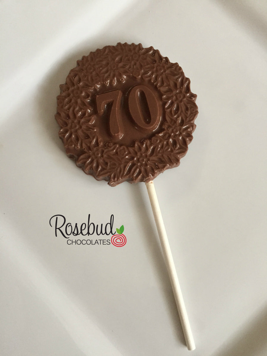 12 NUMBER SEVENTY #70 Chocolate Floral Candy Party Favors 70th Birthda ...