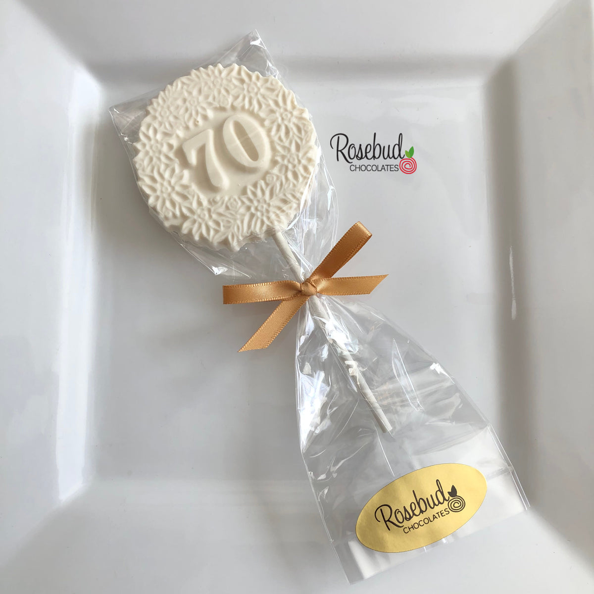 12 NUMBER SEVENTY #70 Chocolate Floral Candy Party Favors 70th Birthda ...