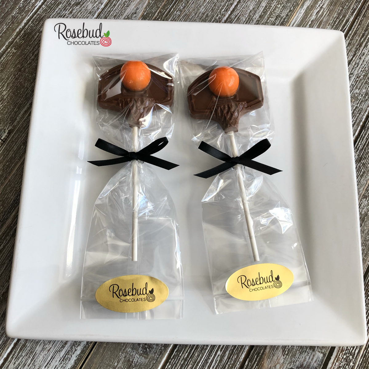12 BASKETBALL HOOP & BALL Chocolate Lollipop Party Favors – Rosebud ...