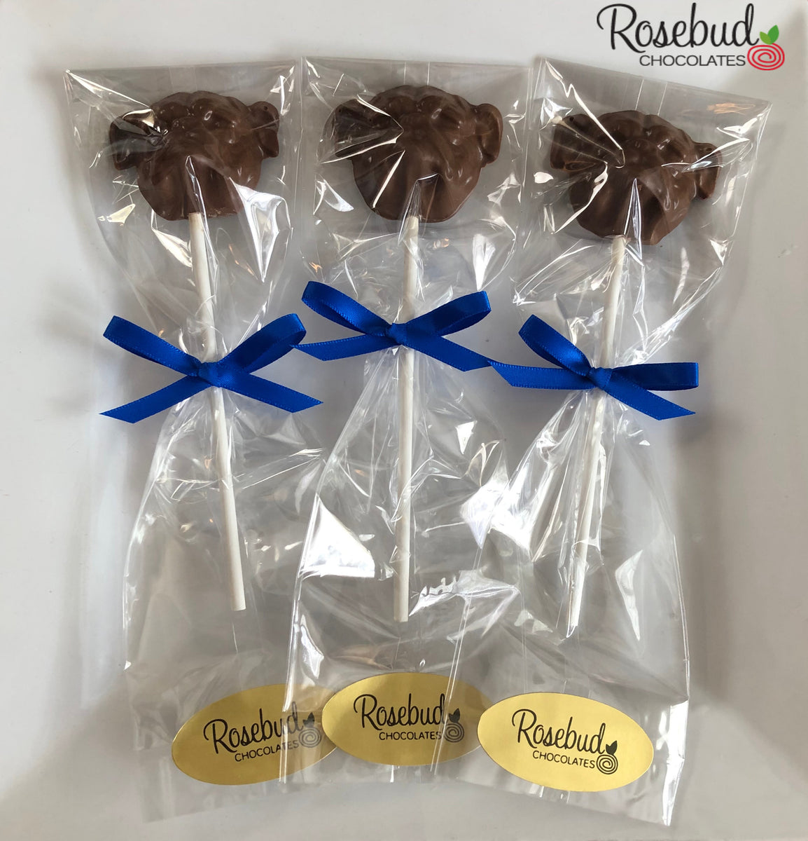 12 BULLDOG Chocolate Lollipops Candy Party Favors – Rosebud Chocolates