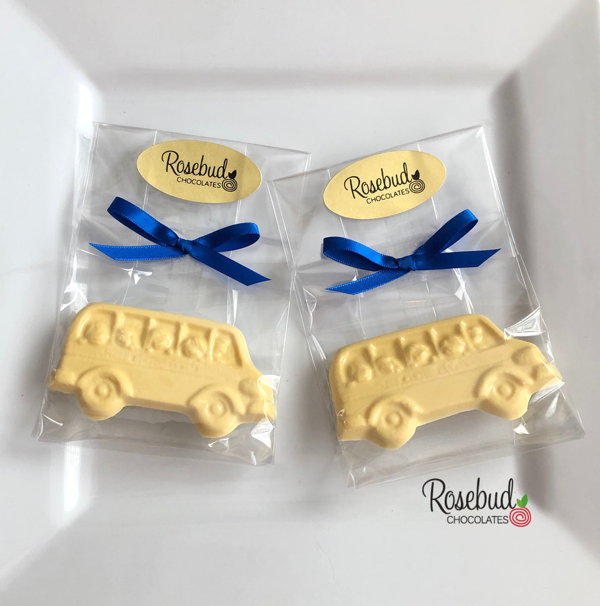 12 SCHOOL BUS Chocolate Candy Party Favors – Rosebud Chocolates