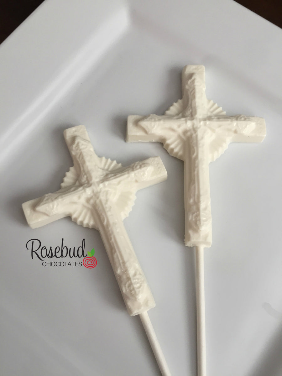 12 CROSS Large Chocolate Lollipop Religious Candy Party Favors ...
