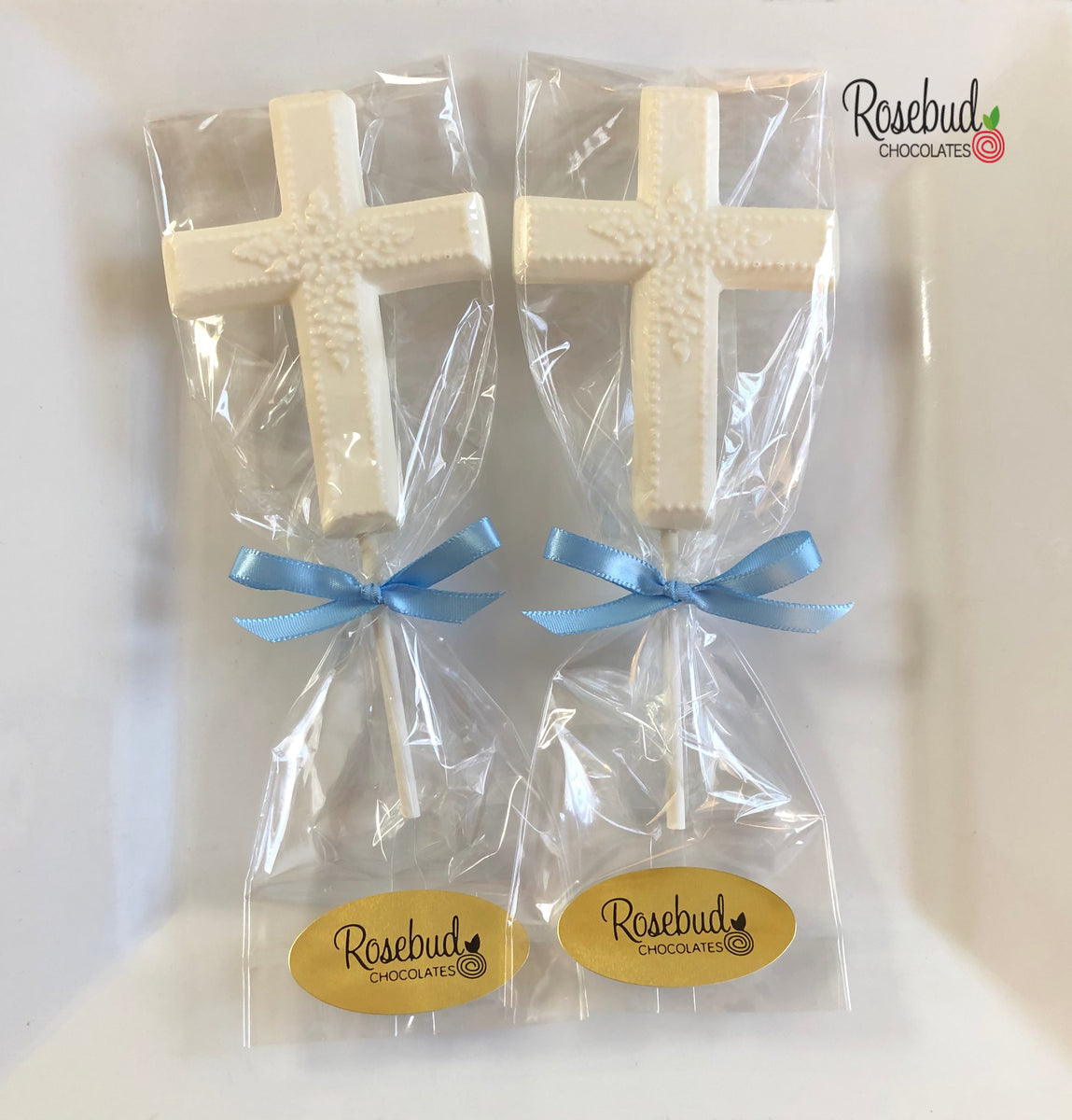12 CROSS Large Floral Chocolate Lollipop Religious Candy Party Favors ...