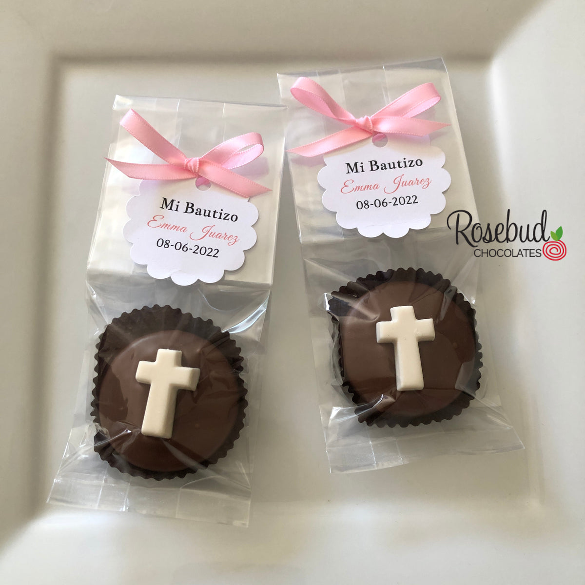 12 CROSS Chocolate Covered Oreo Cookie Party Favors Custom Tag ...