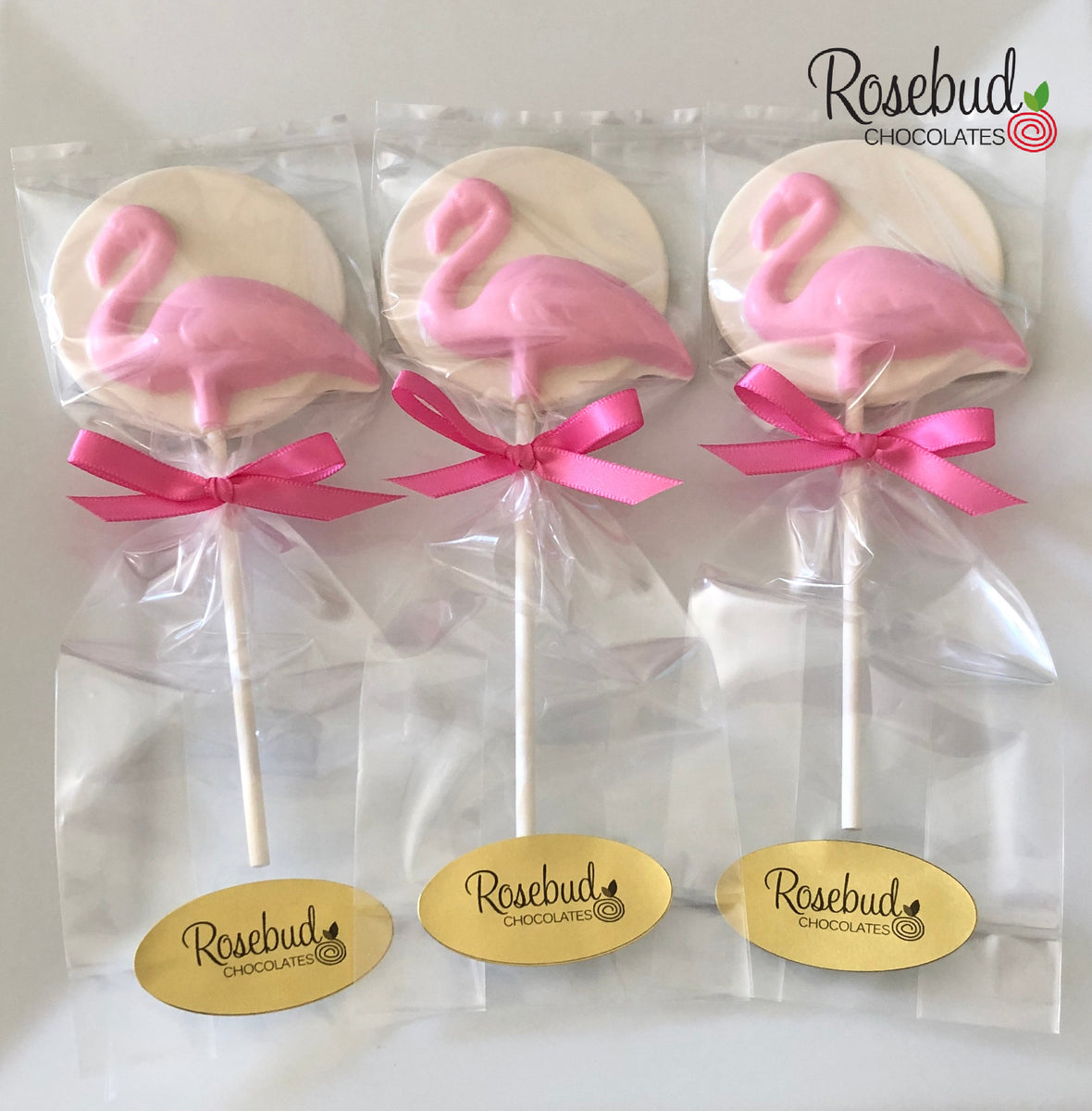 12 FLAMINGO Chocolate Lollipops Candy Animal Party Favors – Rosebud ...