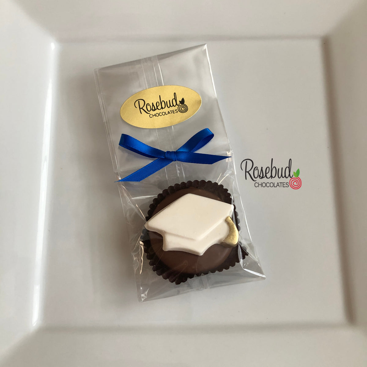 12 GRADUATION CAP with GOLD TASSEL Chocolate Covered Oreo Cookie Candy ...