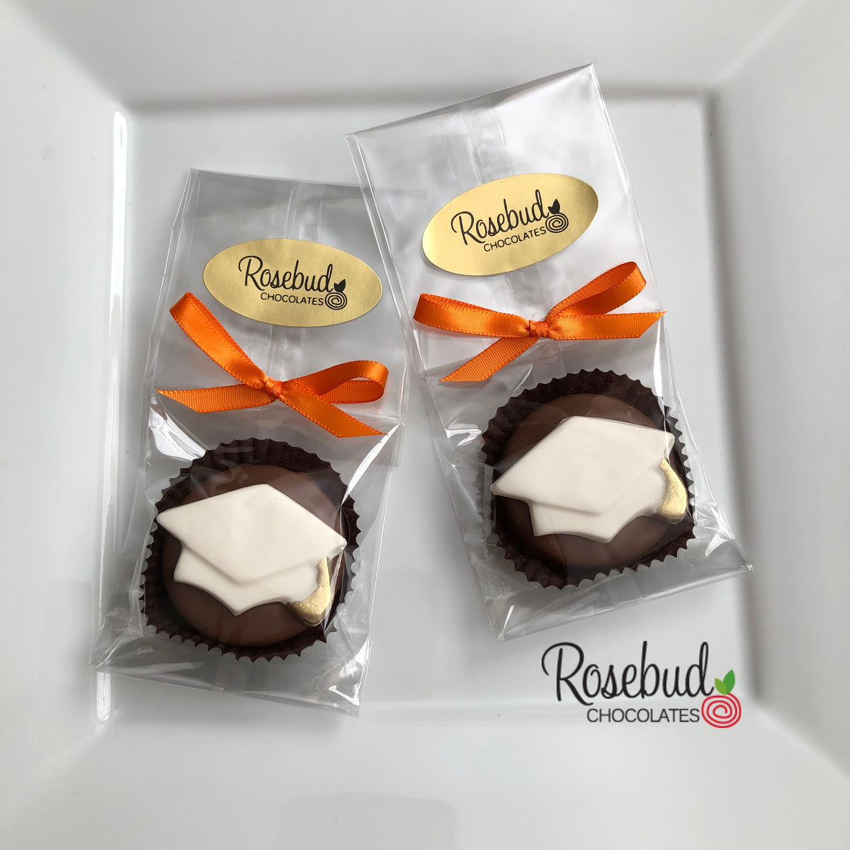 12 GRADUATION CAP with GOLD TASSEL Chocolate Covered Oreo Cookie Candy ...