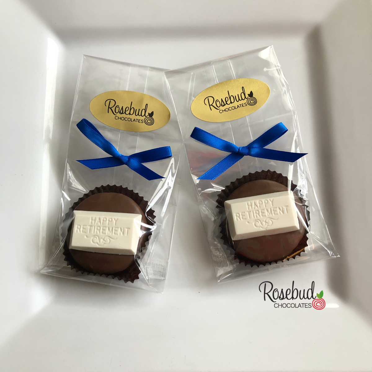 12 HAPPY RETIREMENT Chocolate Covered Oreo Cookie Candy Party Favors ...