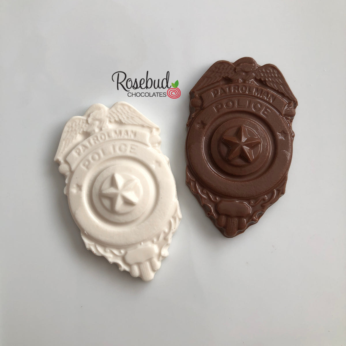 12 POLICE BADGE Chocolate Party Favors – Rosebud Chocolates