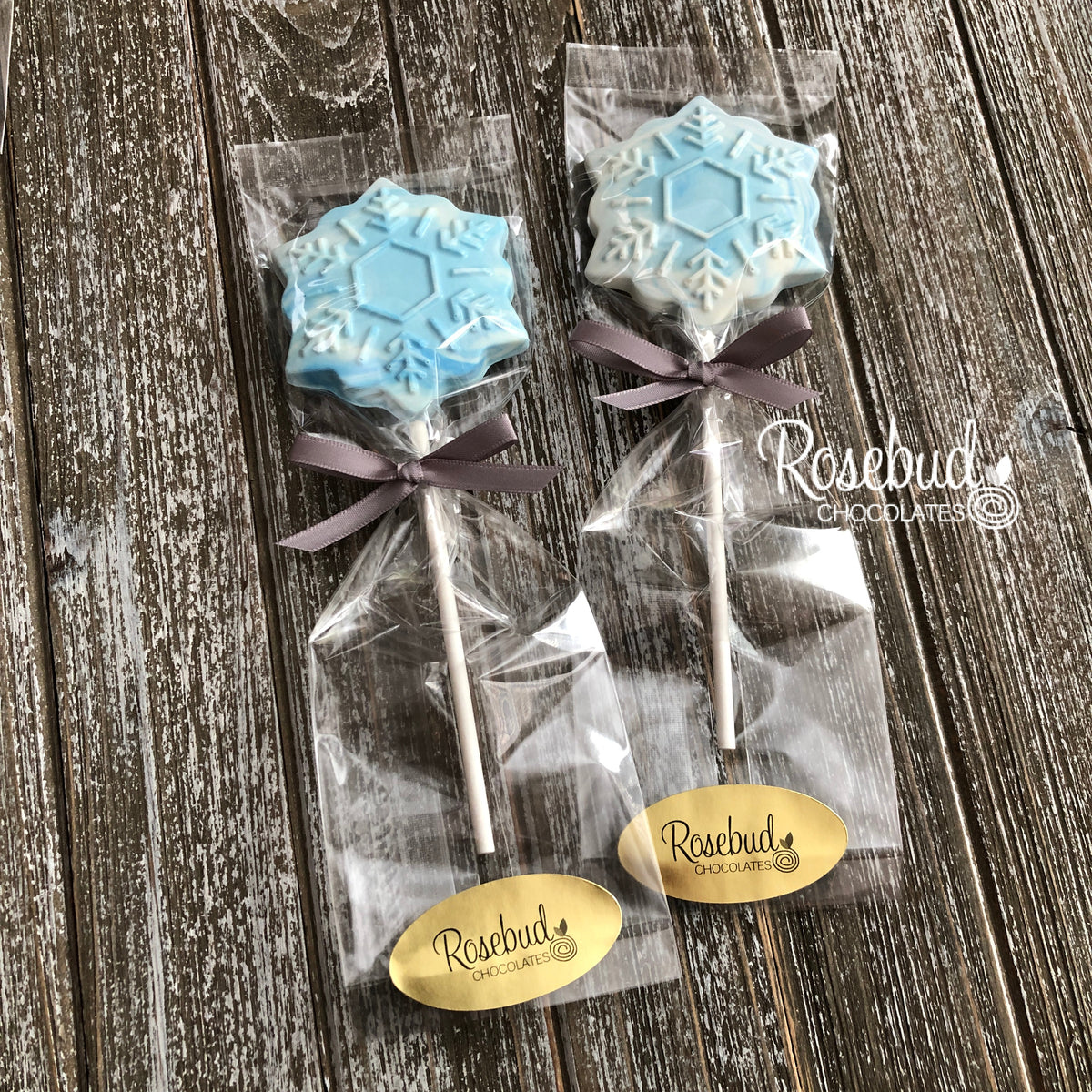 12 SNOWFLAKE Chocolate Lollipop Holiday Candy Birthday Party Favors ...