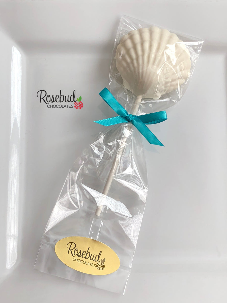 12 SEASHELL Chocolate Lollipops Candy Party Favors Nautical Beach Them ...