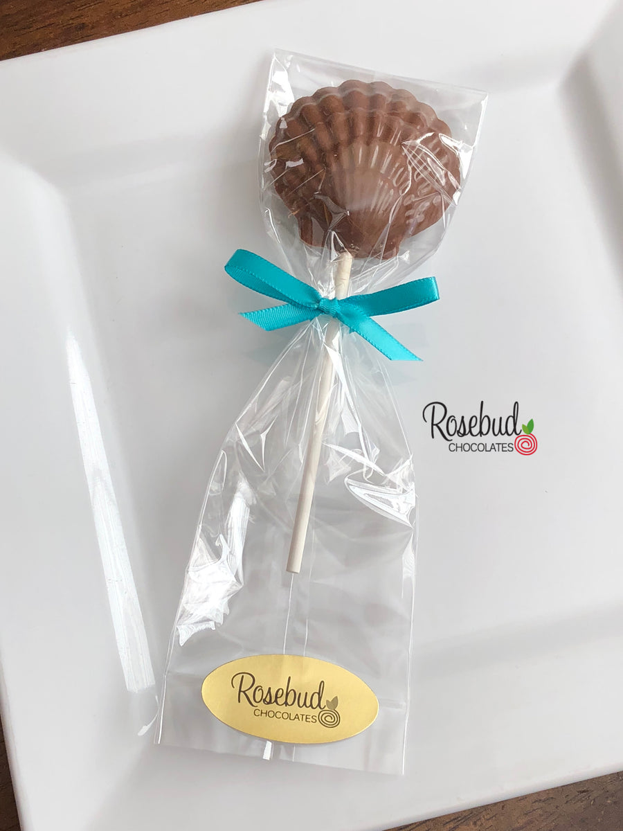12 SEASHELL Chocolate Lollipops Candy Party Favors Nautical Beach Them ...