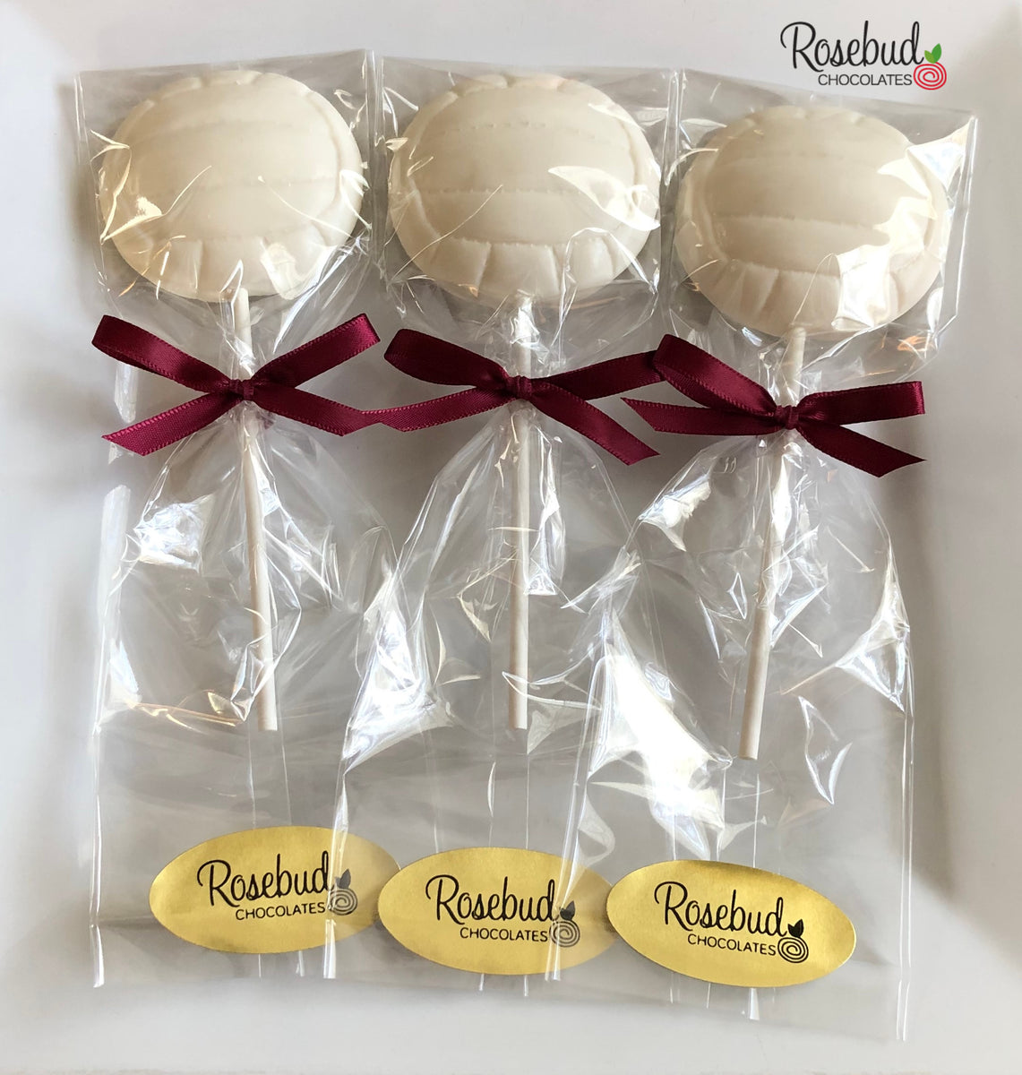 12 VOLLEYBALL Chocolate Lollipop Candy Sports Birthday Party Candy Fav ...