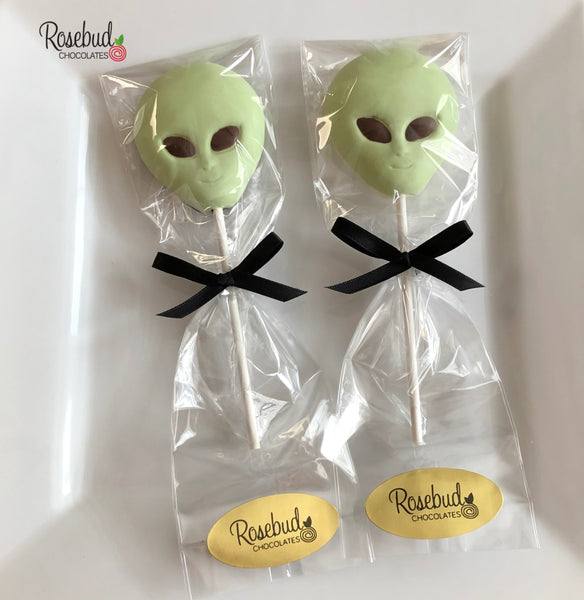 12 ALIENS Chocolate Lollipop Candy Party Favors Outer Space Theme Birt ...