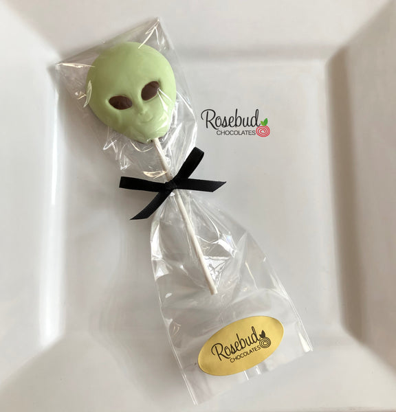12 ALIENS Chocolate Lollipop Candy Party Favors Outer Space Theme Birt ...