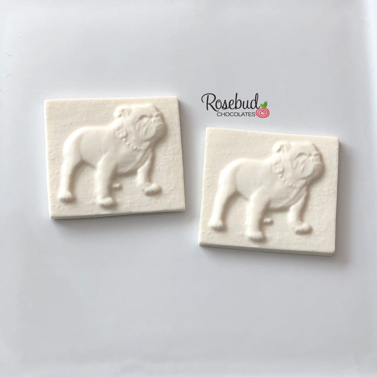 12 BULLDOG Chocolate Solid Square Candy Party Favors – Rosebud Chocolates