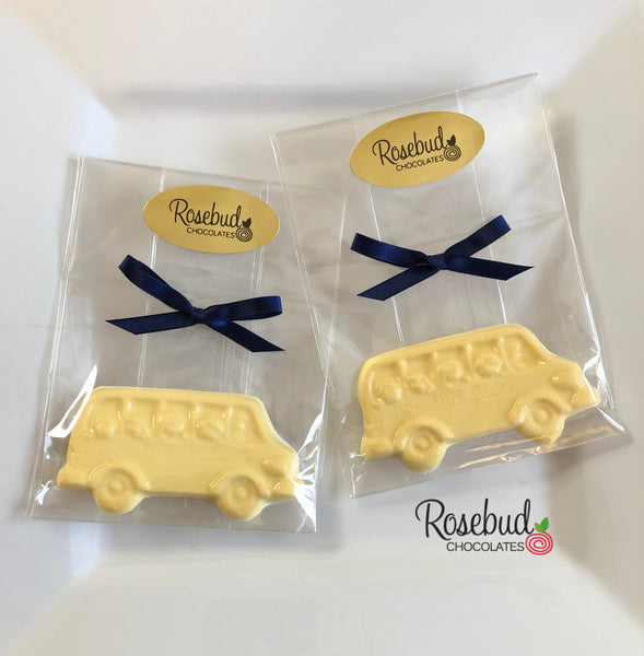 12 SCHOOL BUS Chocolate Candy Party Favors – Rosebud Chocolates