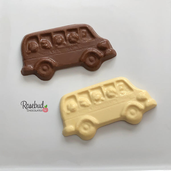 12 SCHOOL BUS Chocolate Candy Party Favors – Rosebud Chocolates