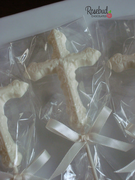 12 CROSS Decorative Chocolate Lollipop Religious Candy Party Favors ...