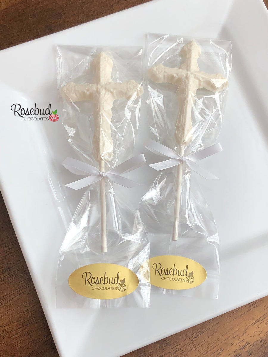 12 CROSS Decorative Chocolate Lollipop Religious Candy Party Favors ...