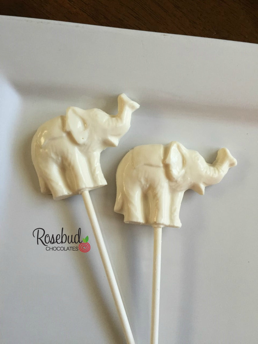 12 ELEPHANT Chocolate Lollipops Candy Birthday Party Baby Shower Favor ...