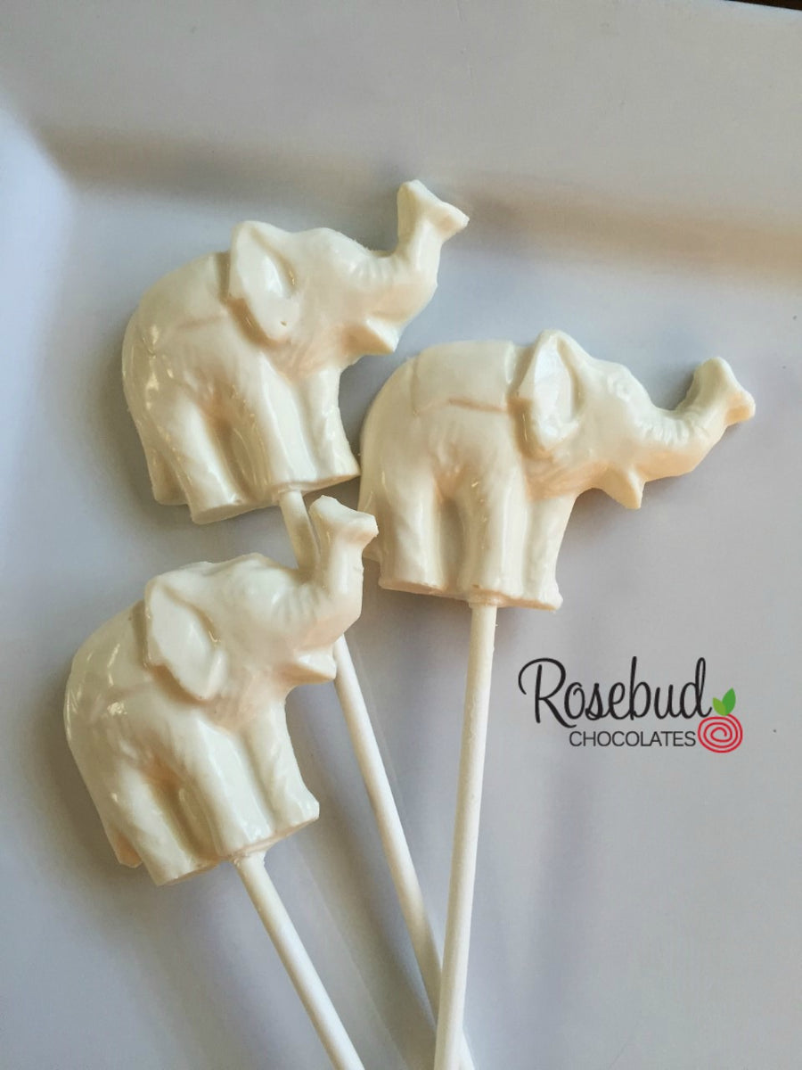 12 ELEPHANT Chocolate Lollipops Candy Birthday Party Baby Shower Favor ...