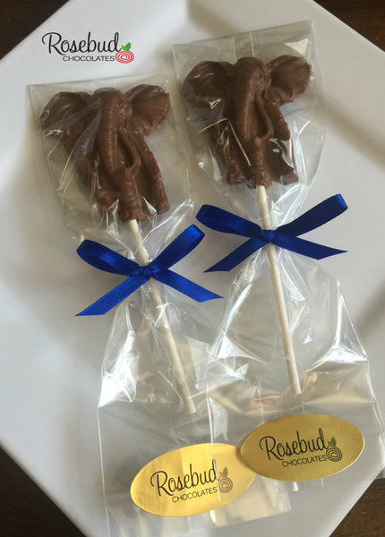 12 Jungle ELEPHANT Chocolate Lollipops Candy Birthday Party Favors Ani ...