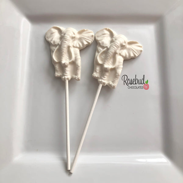 12 Jungle ELEPHANT Chocolate Lollipops Candy Birthday Party Favors Ani ...