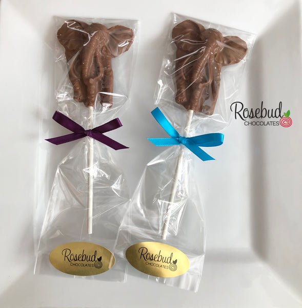 12 Jungle ELEPHANT Chocolate Lollipops Candy Birthday Party Favors Ani ...