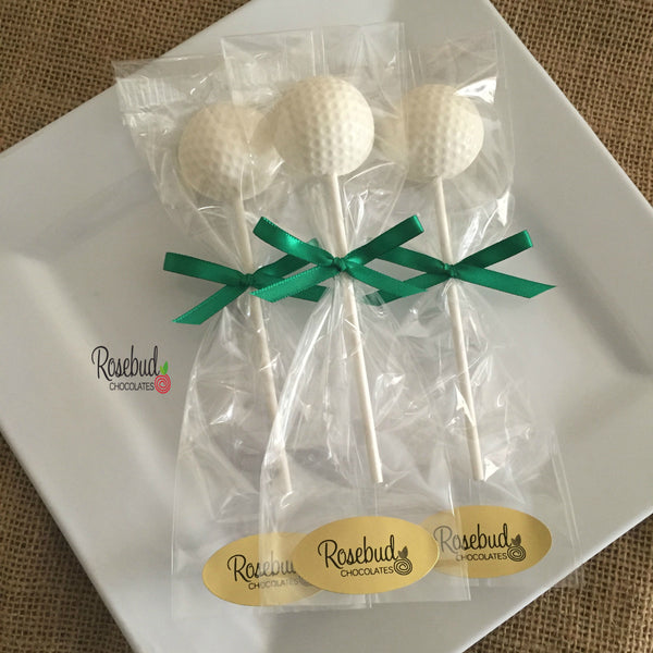 12 GOLF BALL Chocolate Lollipop Candy Sports Party Favors – Rosebud ...