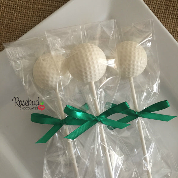 12 GOLF BALL Chocolate Lollipop Candy Sports Party Favors – Rosebud ...