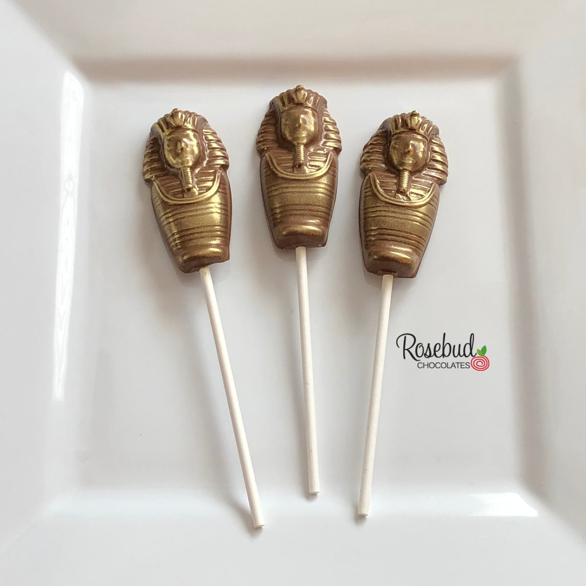 12 PHARAOH Chocolate Gold Dusted Lollipop Candy Party Favors Egyptian ...
