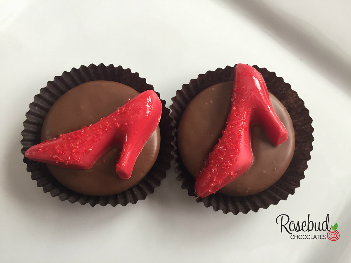 12 RED RUBY SLIPPERS Chocolate Covered Oreo Cookie Red HIGH HEEL Candy ...