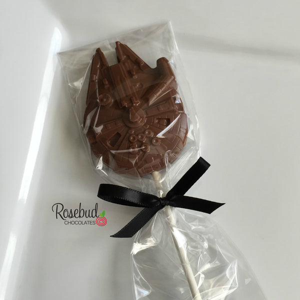 10 Millennium Falcon Chocolate Lollipop Candy Party Favors – Rosebud ...