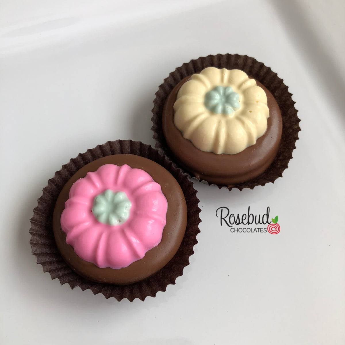12 TROPICAL FLOWER Chocolate Covered Oreo Cookie Candy Luau Beach Them ...